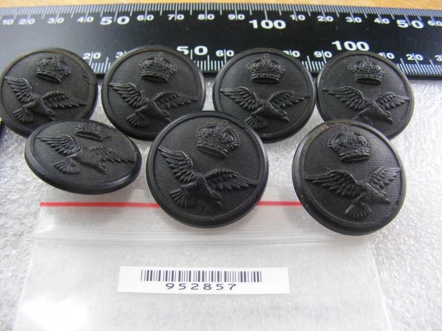 AUSTRALIA: ORIGINAL RAAF WW2 era KC black buttons 7 x large buttons $9. ...