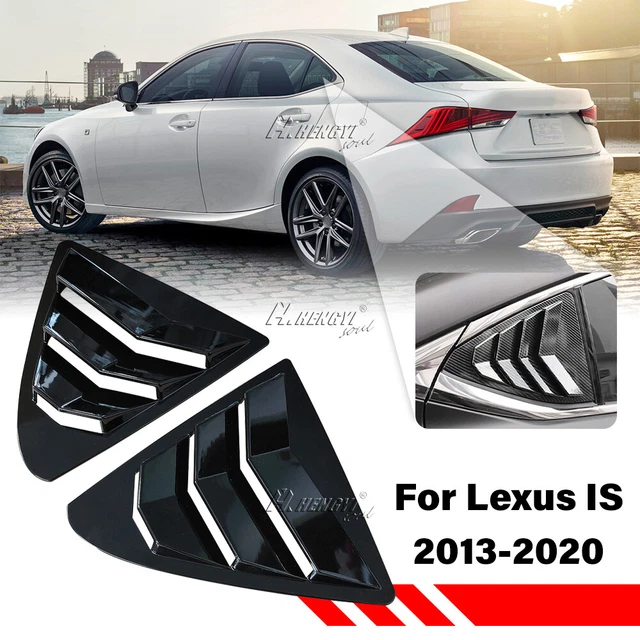 GLOSS BLACK REAR Window Side Louvers Vent Fit For Lexus IS350 IS300 ...