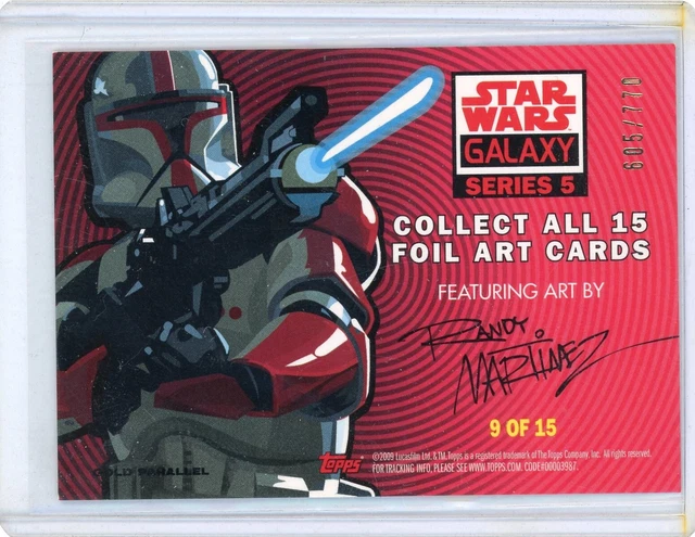 CARTE FEUILLE OBIWAN Kenobi 2009 Topps Star Wars Galaxy 5 #9 « Or ...