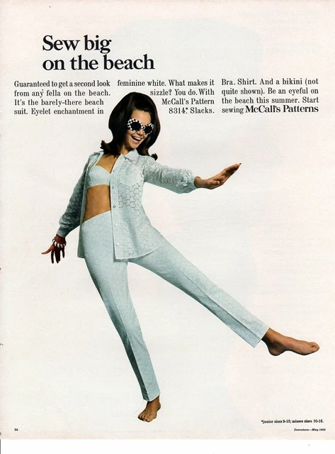 VINTAGE ADVERTISING PRINT ad FASHION McCall's Pattern Sew Big on the ...