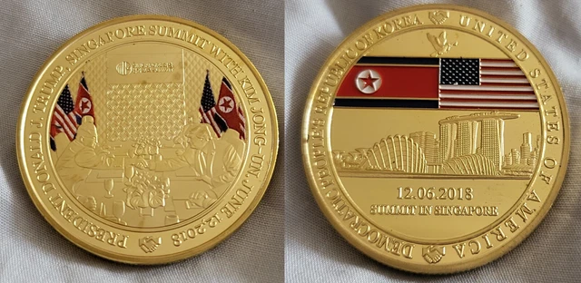 DONALD TRUMP GOLD Kim Jong Un Coin Summit Meeting USA Nukes Americana ...