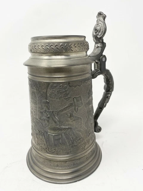 ALTER ZINN BIERKRUG, Bierseidel, Zinn Humpen mit Deckel EUR 45,00 ...