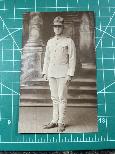 WW1 USMC MARINE Corps Photo White Uniform Campaign Hat £28.79 - PicClick UK