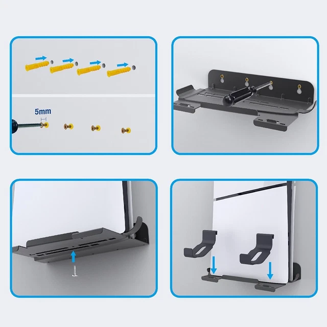 FOR PS5 PRO Wall Organizer with Sturdy Metal Bracket Elevate Your ...