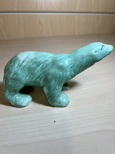 SYLVAC POLAR BEAR Green 1372 Satin Glaze Art Deco Rare Colour £63.07 ...