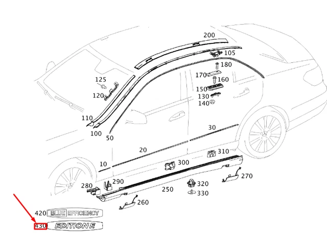 MERCEDES-BENZ E W212 parafango anteriore edizione simbolo E Insegna ...