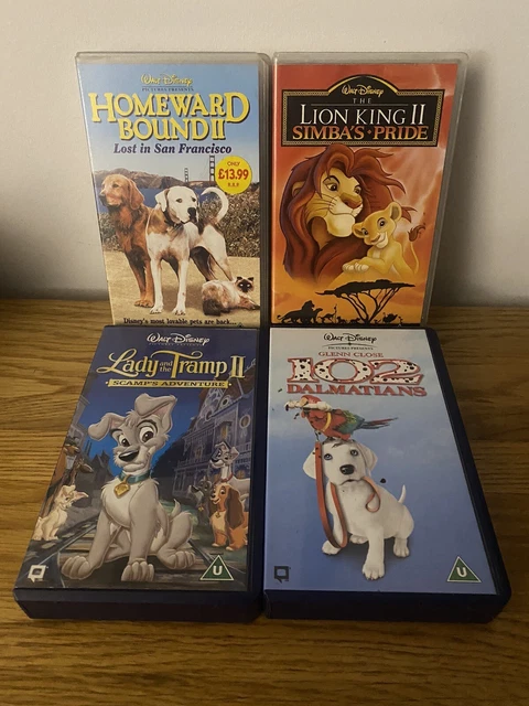 DISNEY CLASSICS SEQUELS VHS Bundle x 4 Lion King 2 102 Dalmations Lady ...