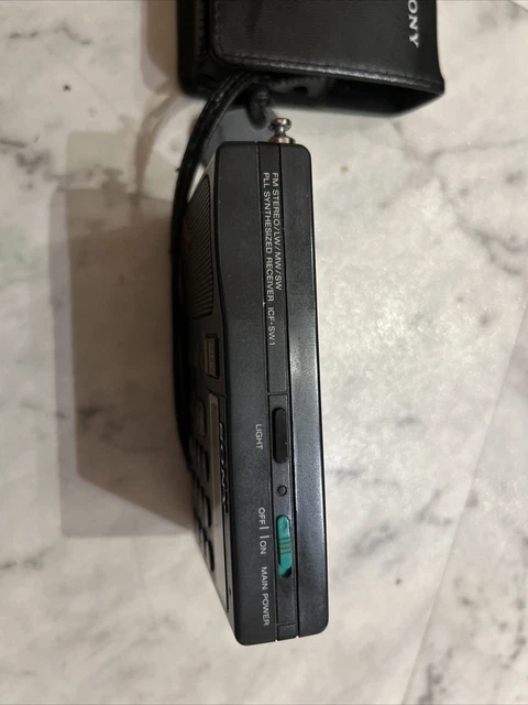 VINTAGE SONY ICF-SW1 Stereo Ricevitore FM LW/MW/SW Radio con Custodia Antenna EUR 222,59 ...