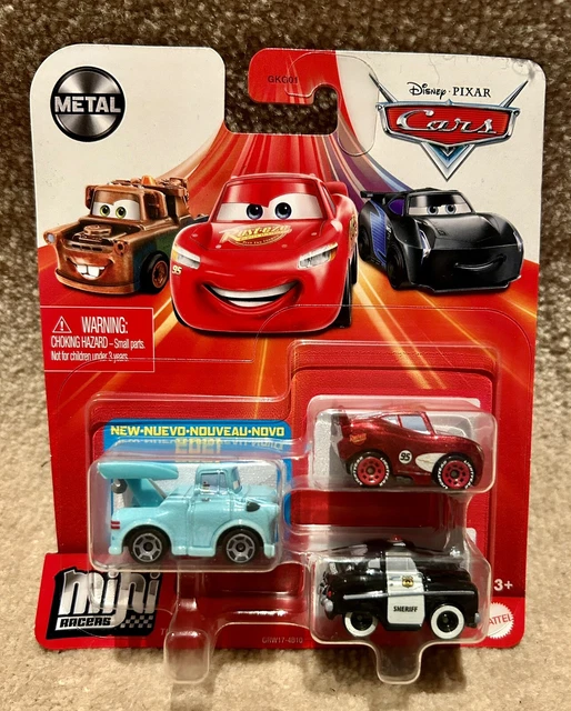 DISNEY PIXAR CARS Mini Racers Series Tokyo Mater Sheriff McQueen 3Pack ...