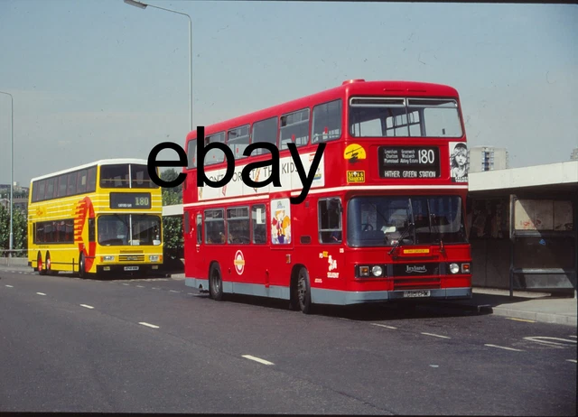 LONDON BUSES SELKENT Leyland Olympian ECW bus colour slide £1.25 ...