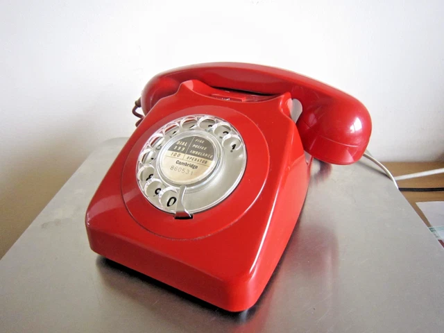 VINTAGE BT 8746G Rotary Dial Red Landline Telephone (Working Order) £20 ...