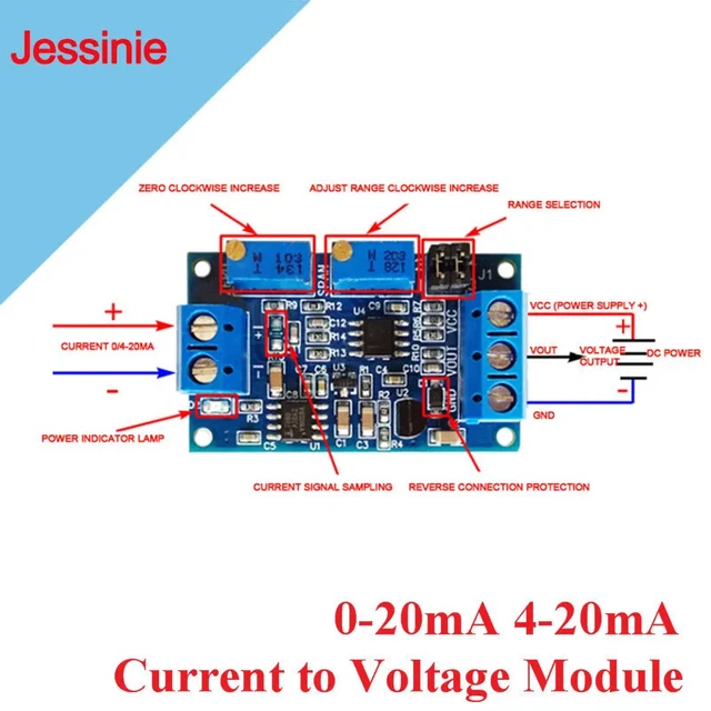 CURRENT TO VOLTAGE Converter Module 0-20mA/4-20mA to 0-3.3V/5V/10V $5. ...