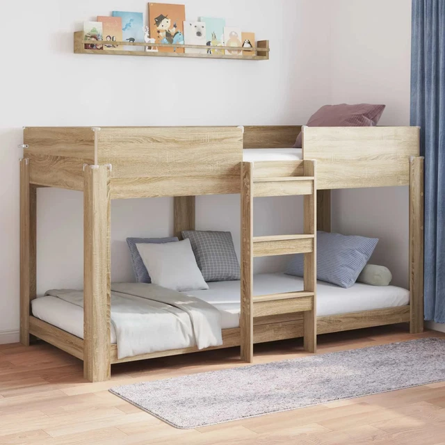 BUNK BED FOR Kids Sonoma Oak 100 x 200 cm Engineered Wood vidaXL £247. ...