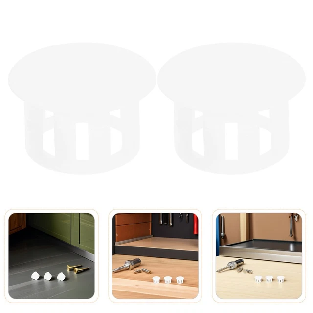 100 PCS SNAP Lock Screw Cover Plastic Hole Plugs 14mm Kitchen Cabinet ...