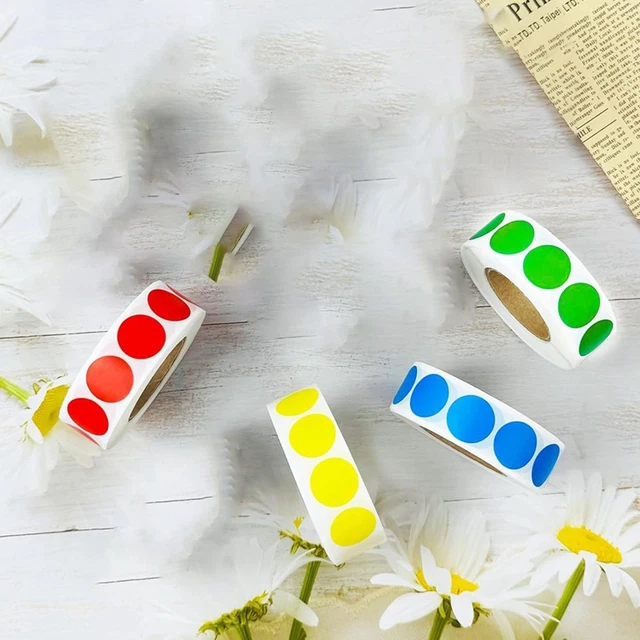 4000 PCS 3/4& Colored Dot Stickers Round Circle Colored Coding ...