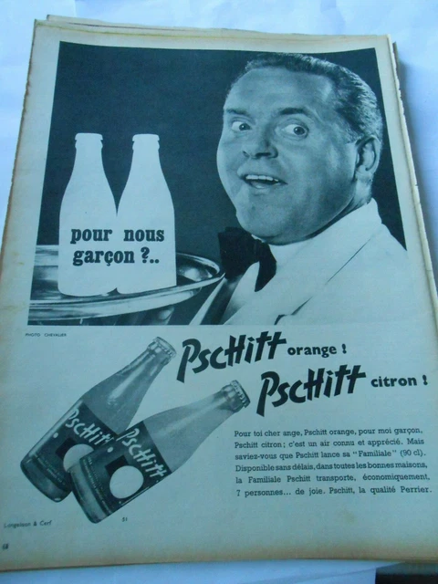 PUBLICITÉ ADVERTISING 1957 Pschitt orange et Pschitt citron EUR 3,00 ...