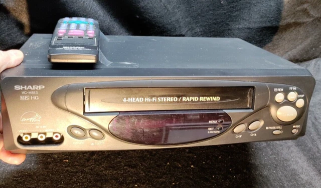 SHARP VIDEO CASSETTE Recorder Vc-H813 Vhs Hq 4 Head Hi-Fi Stereo W ...