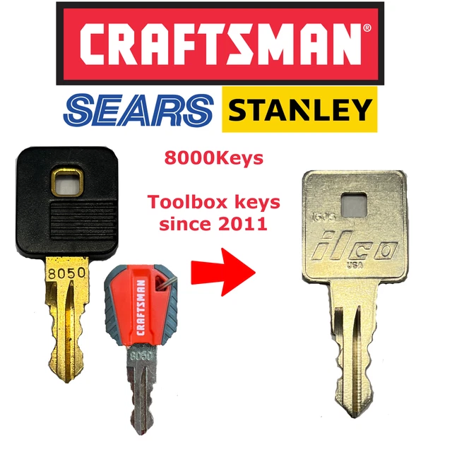 CRAFTSMAN TOOLBOX REPLACEMENT Key Llave CUT TO ORDER 8001-8223 8000 ...