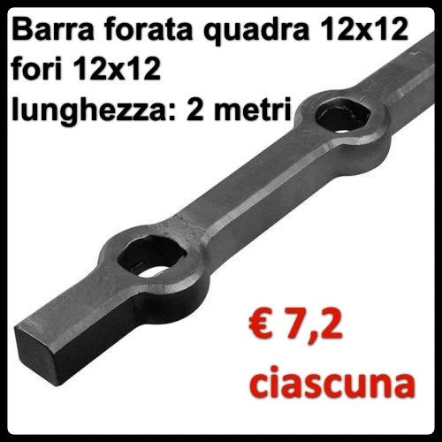 BARRA FORATA IN ferro per inferriate quadre barre forate foro quadro ...