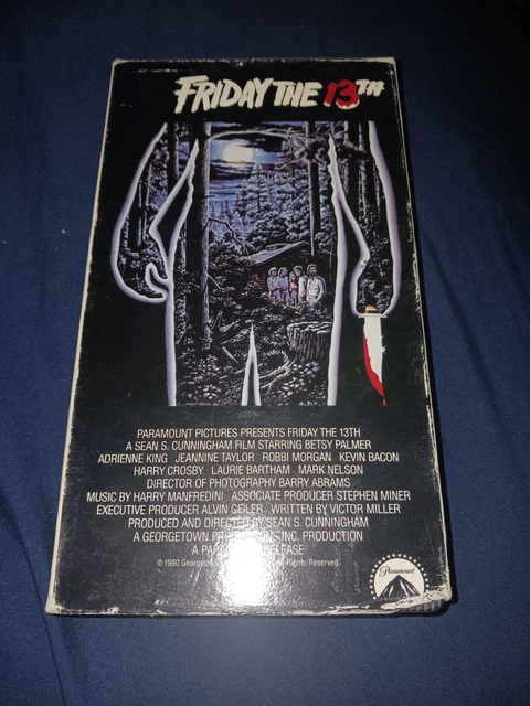 FRIDAY THE 13TH Part 1 VHS 1994 Master Sharp Edition Paramount Horror ...