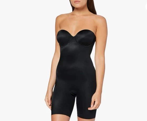 L SPANX SUIT Your Fancy Strapless Cupped Mid-Thigh Bodysuit CONVERTIBLE ...