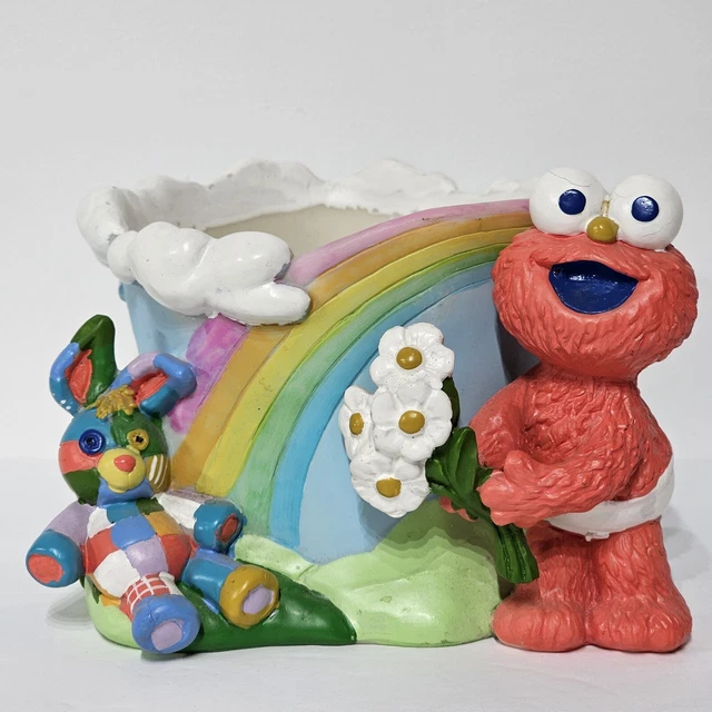 VINTAGE SESAME STREET Elmo Decorative Planter Flower Pot Figurine 2005 ...