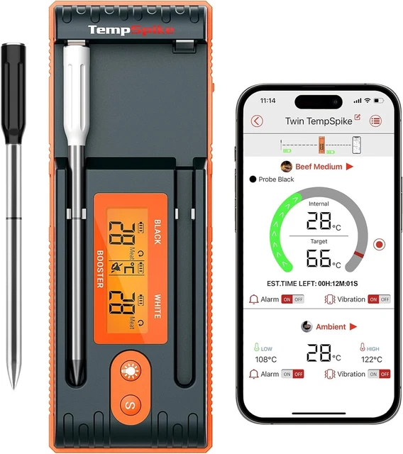 THERMOPRO TWIN TEMPSPIKE 150m Truly Wireless Meat Thermometer with 2 ...