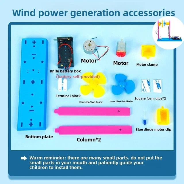 SCIENCE DIY WIND Power Generator Kit For Kids Educational Stem Activity ...