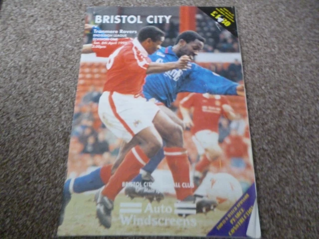 BRISTOL CITY V Tranmere Rovers Saturday 8Th April 1995 League Division ...