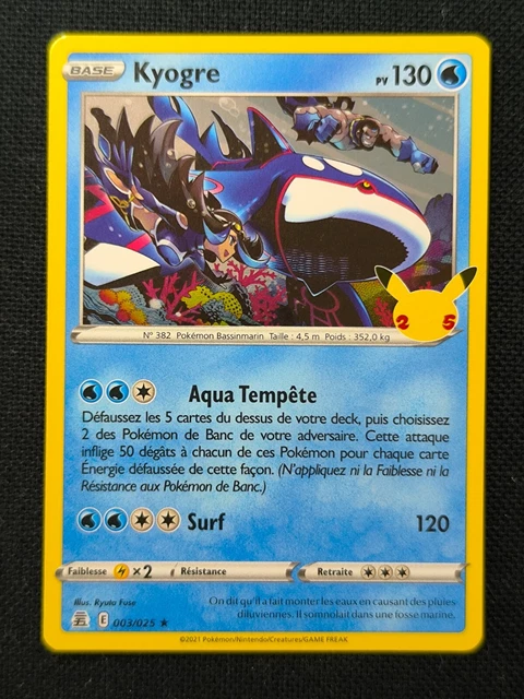 CARTE POKÉMON - Kyogre Holo 003/025 25 ans Célébrations FR - NM #2 EUR ...