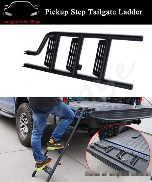 PICKUP TRUCK STEP Tailgate Ladder For Ford F150 2015-2019 Dodge Ram ...