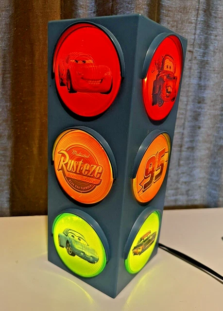 DISNEY PIXAR CARS Lightning McQueen Mater Stop Light Traffic Night Lamp ...