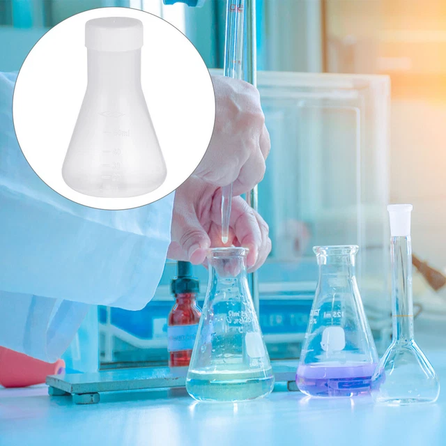 5 PCS FLACON Erlenmeyer Professionnel D'expérience Triangle EUR 9,45 ...