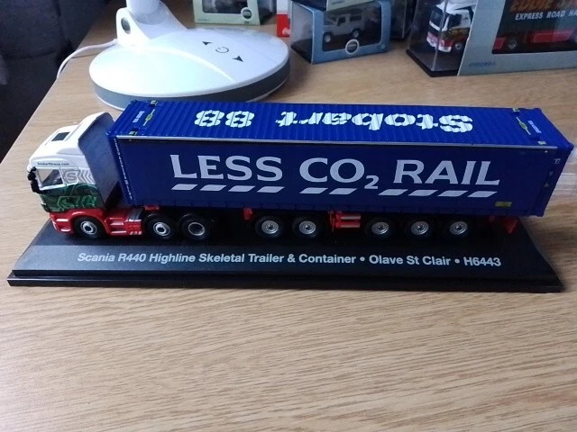 OXFORD SCANIA R440 Highline Skeletal Trailer & Container Stobart Scale ...