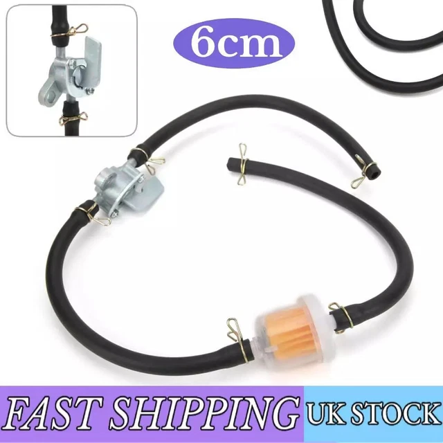 CAR 6MM INLINE Fuel Tank Tap Filter Pipe With Petcock Switch Shut Off ...
