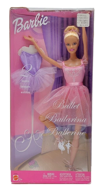 BALLETT BALLERINA BARBIE Puppe mit 2 Outfits / 2002, Mattel 56990, NrfB ...
