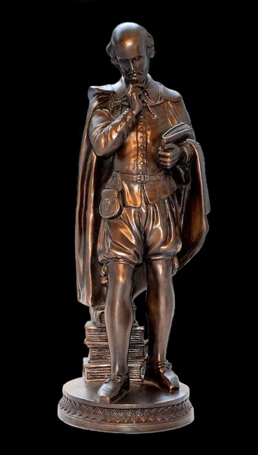 WILLIAM SHAKESPEARE STATUE Vintage 12" Tall Bronzed Resin Sculpture By ...