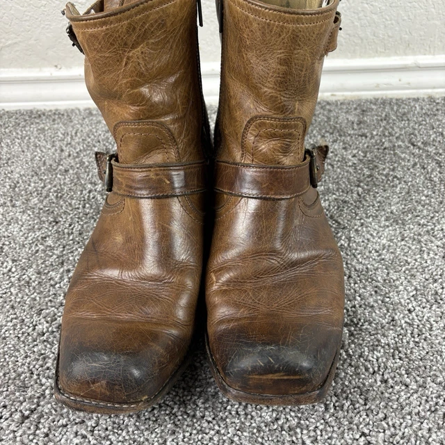 FRYE SMITH ENGINEER Brown Leather Men's Boots Size 8.5 D £136.03 ...
