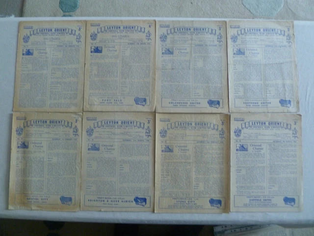 16 X 1950S 54/60 Leyton Orient Football Programmes Job Lot Collecti ...