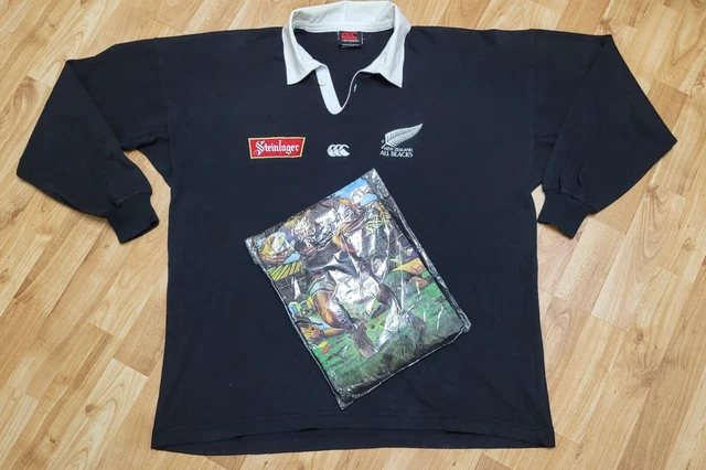 CANTERBURY OF NEW Zealand All Blacks Steinlager Rugby Iron Maiden Shirt ...