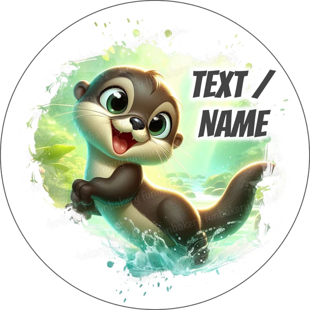 SEA OTTER WEASEL Cake Topper Party Deco Edible Birthday Custom ...