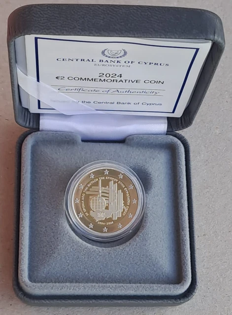 CYPRUS 2024 - 2 Euro coin PROOF 20 Anniversary of accession Cyprus to E ...