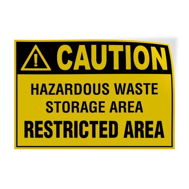 HORIZONTAL VINYL STICKERS Caution Hazardous Waste Storage Area ...
