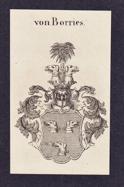 BORRIES ARMOIRIES COAT Of Arms Héraldique Heraldry Genealogie Gravure sur Cuivre EUR 15,18 ...