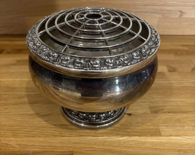 VINTAGE SILVER POSY BOWL Flower Arranging rose £21.50 - PicClick UK