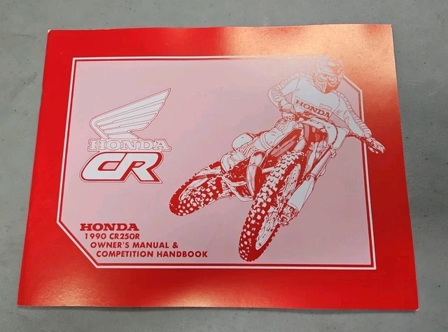 HONDA CR250R OWNER'S Manual Competition Handbook 1990 CR250 CR 250 OEM ...
