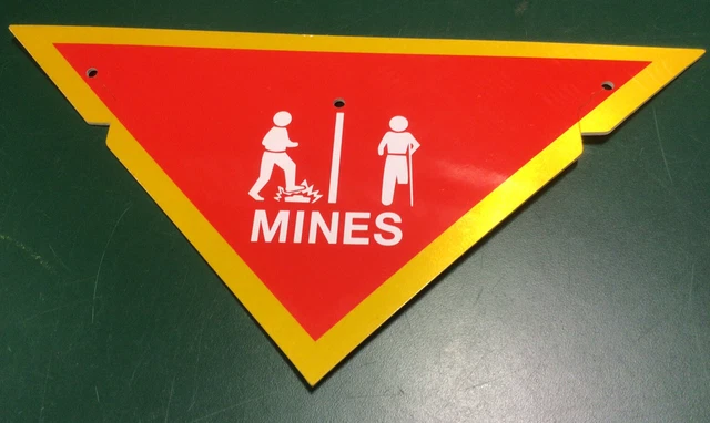 BRITISH ARMY MINE marker sign, excellent condition, warning sign. £10. ...