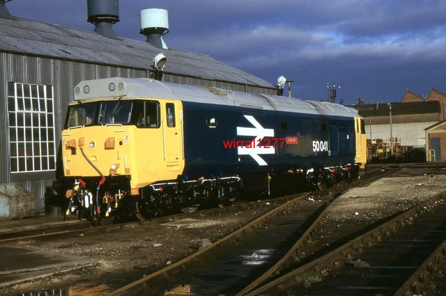 ORIGINAL RAILWAY SLIDE Class 50 50041 at Doncaster Works 05.11.81 £7.50 ...