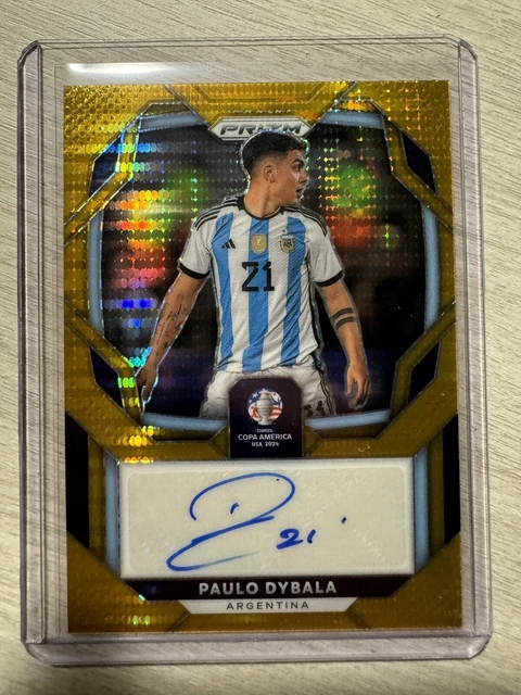 2024 PANINI COPA AMERICA PAULO DYBALA AUTO /10 ARGENTINA GOLD PRIZM ...