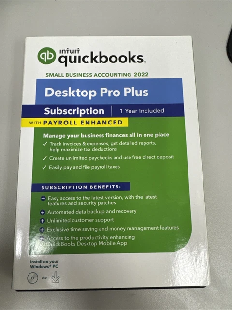 INTUIT QUICKBOOKS DESKTOP PRO PLUS 2022 FULL DVD For WINDOWS (CHECK ...